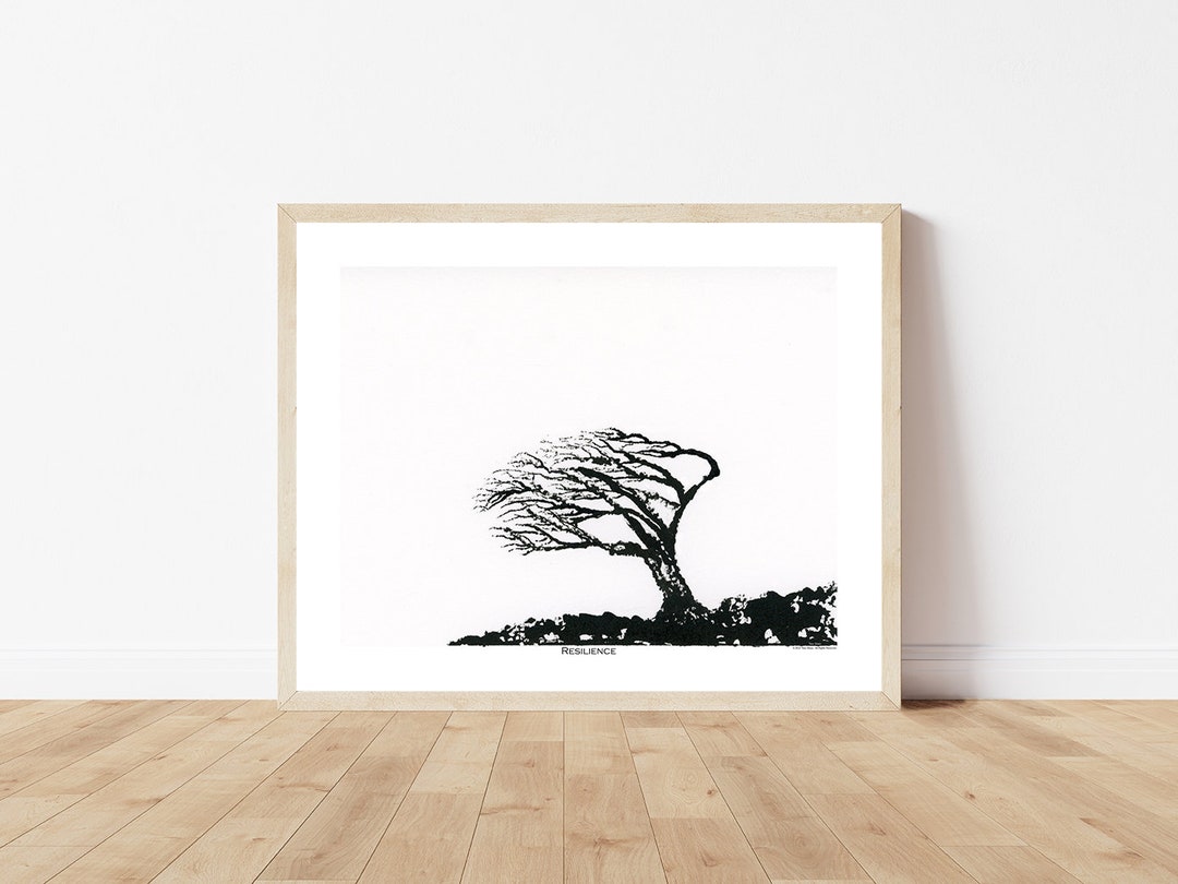 Ink Tree - Resilience / Original Fine Art Print / Minimalist Art / Line ...