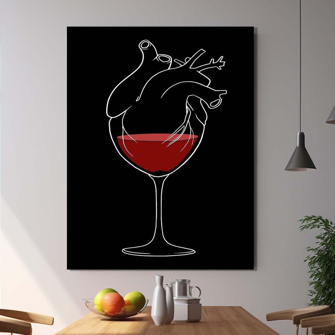 Red Wine Tempered Glass Wall Art, Kitchen Design Wall Decor, Glass Wall ...