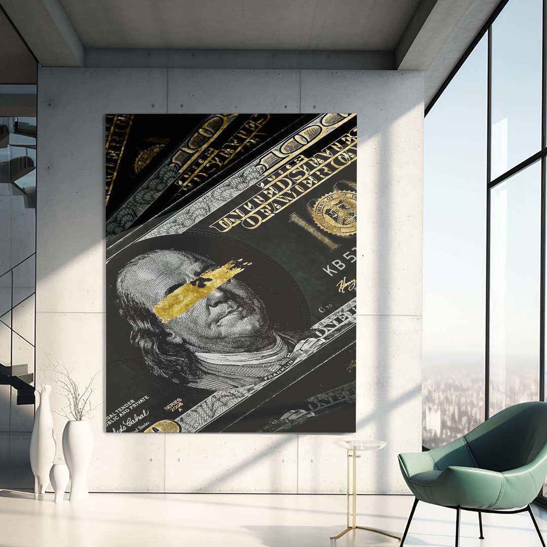 Tempered Glass Wall Art, Dollar Wall Decor, Money Wall Decor, Money ...