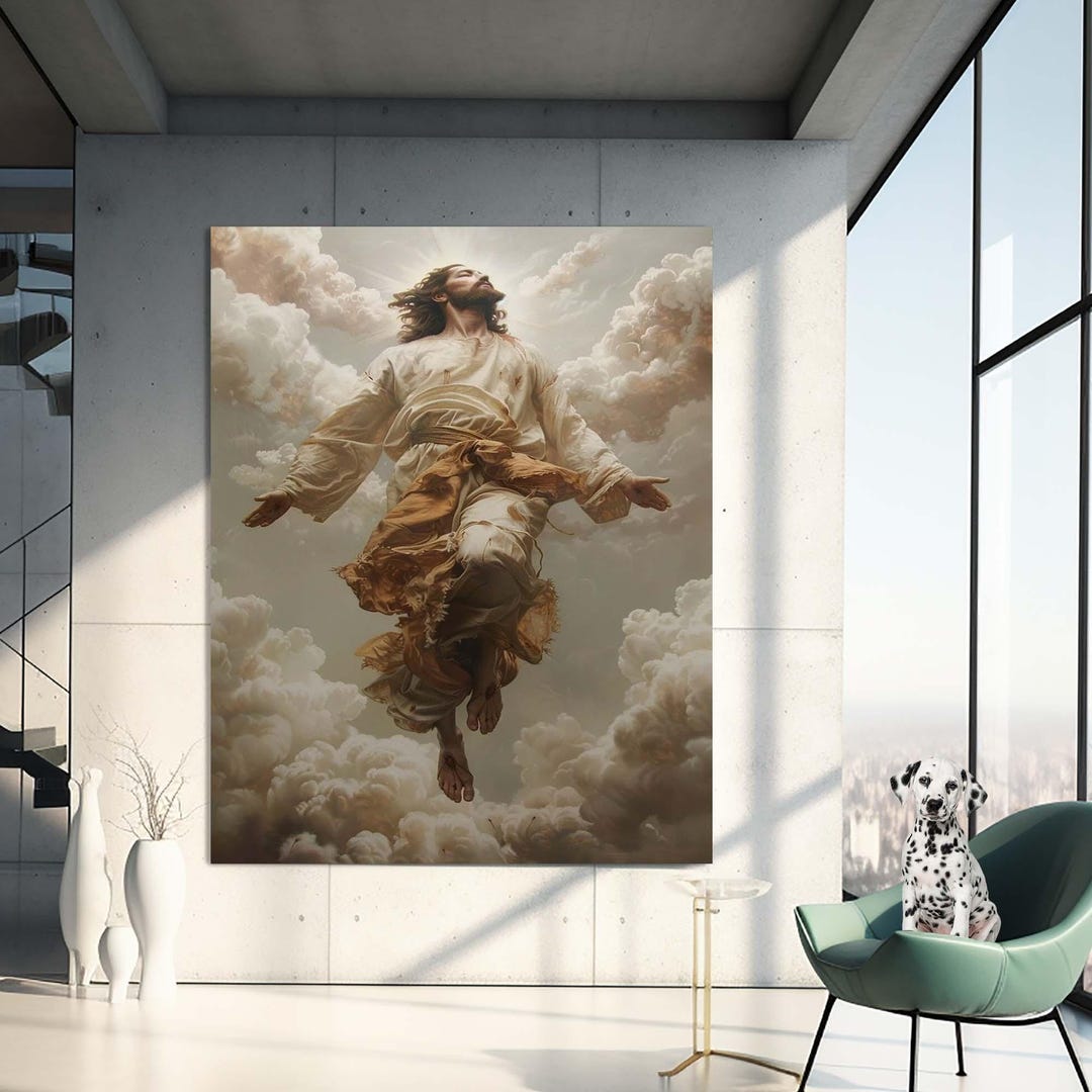 Jesus Wall Decor, Religions Tempered Glass Wall Art, Divide Design Wall ...