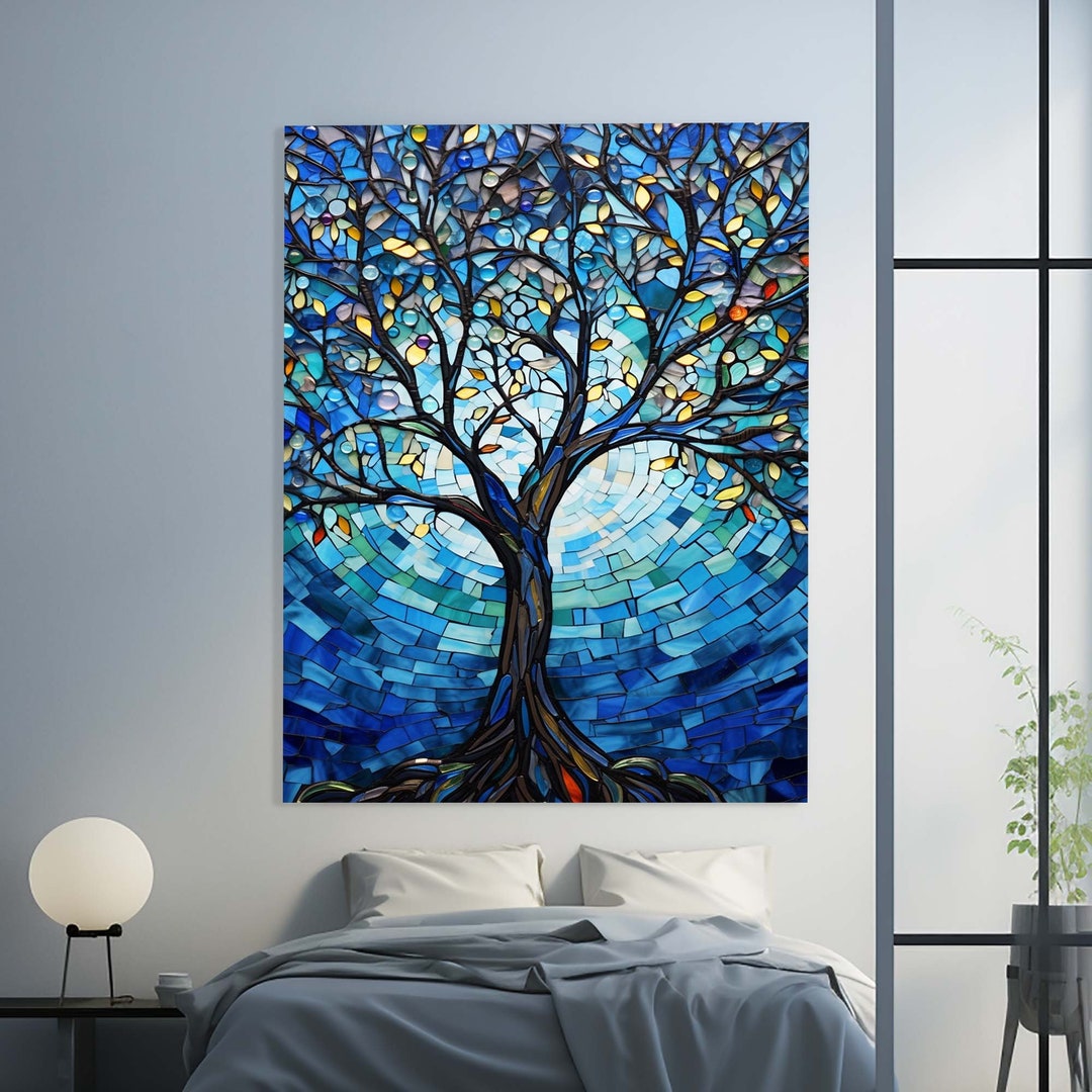 Tempered Glass Wall Art, Blue Wall Art, Abstract Tempered Glassi Glass ...