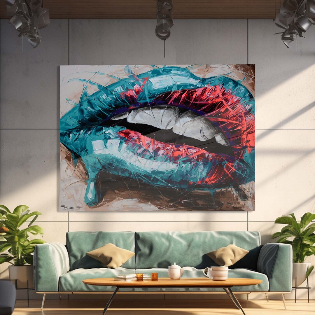 Tempered Glass Wall Art, Lip Wall Art, Lip Wall Decor, Lips Wall Art ...