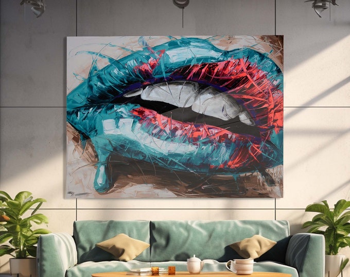 Tempered Glass Wall Art, Lip Wall Art, Lip Wall Decor, Lips Wall Art ...