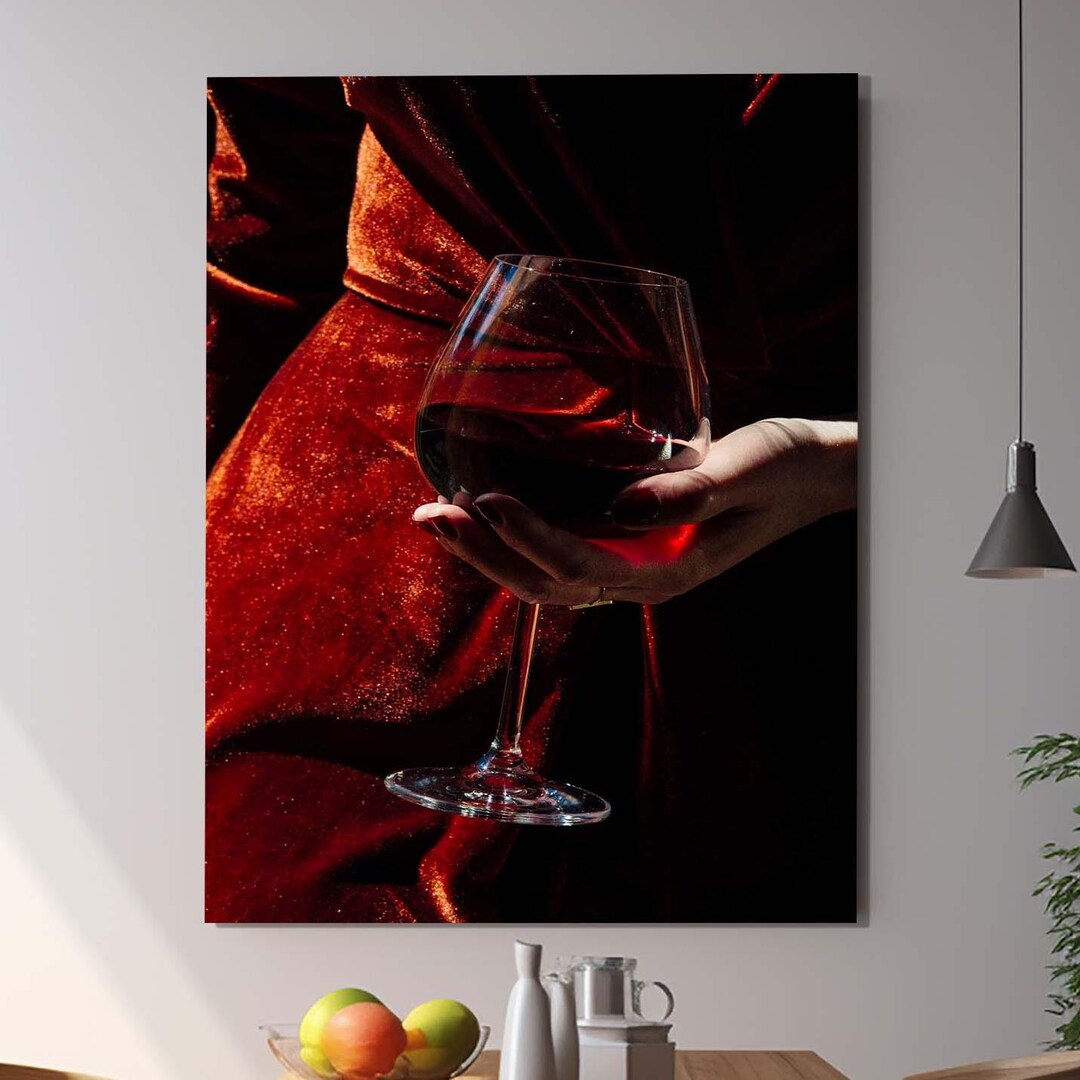 Red Wine Tempered Glass Wall Art, Kitchen Design Wall Decor, Glass Wall ...