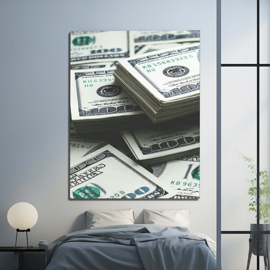 Tempered Glass Wall Art, Dollar Wall Decor, Money Wall Decor, Money ...