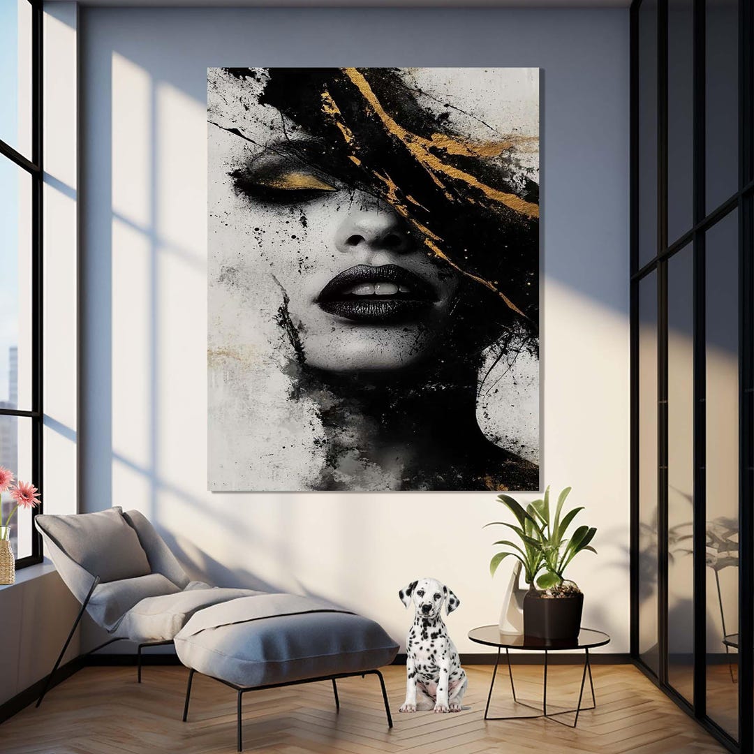 Abstract Wall Decor, Woman Wall Decor, Tempered Glass Wall Art, Floral ...