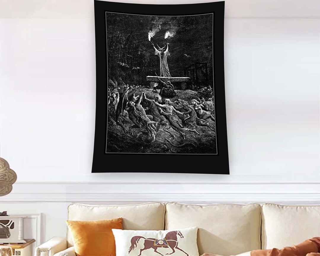 Gothic Tapestry, Black Tapestry, Horror Tapestry, Tapestry, Aesthetic ...