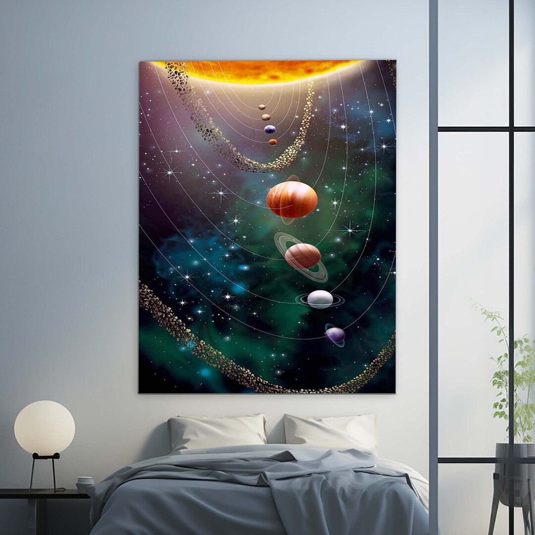 Planets Wall Decor, Space Decor Art, Tempered Glass Wall Art, Kidsroom ...