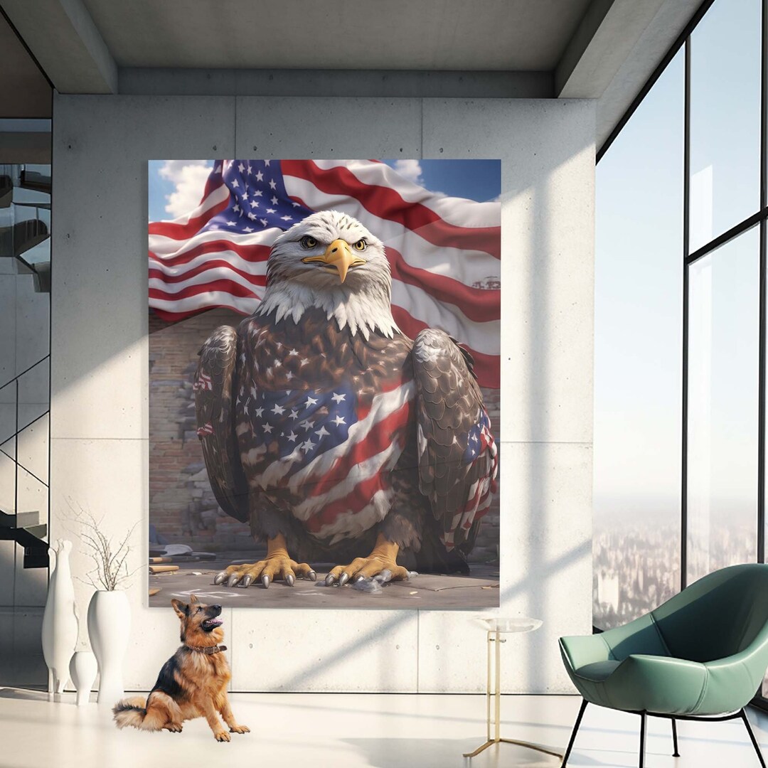 Tempered Glass Wall Art, American Flag Wall Decor, Country Flags ...