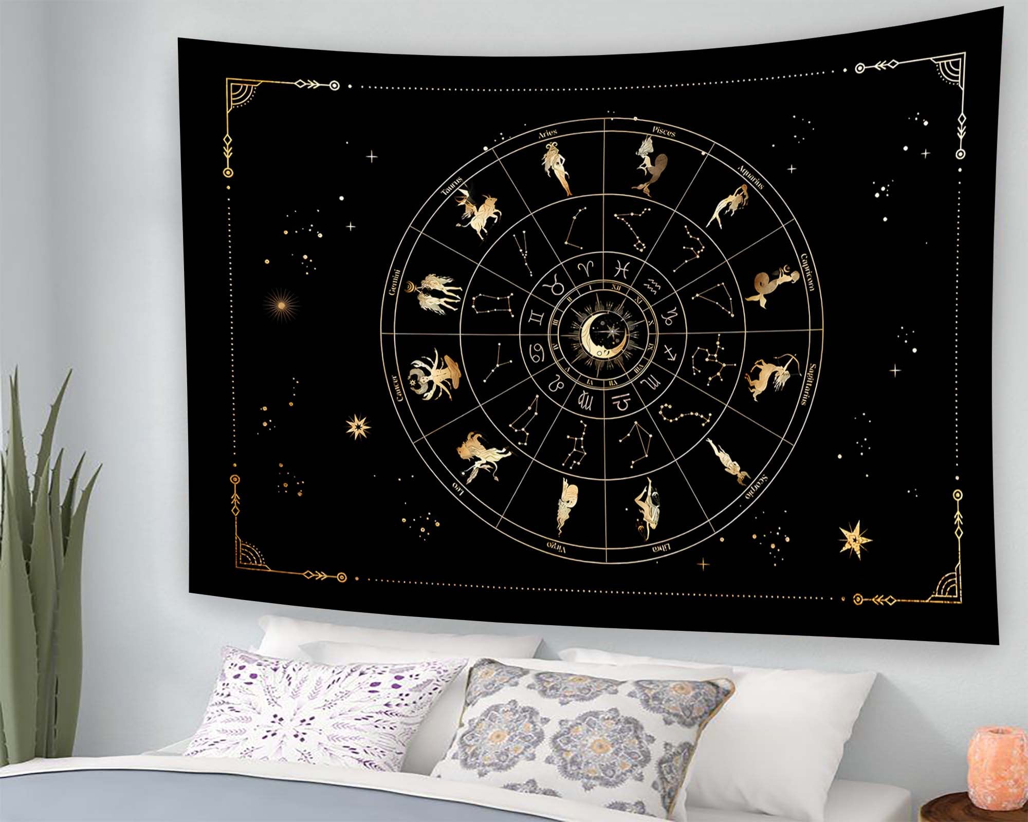 Tapestry Wall Hanging Art Hand Woven Home Living Room Sign Tapestry Zodiac Tapestry Gothic Tapestry Astrology Tapestry Minimalist Etsy