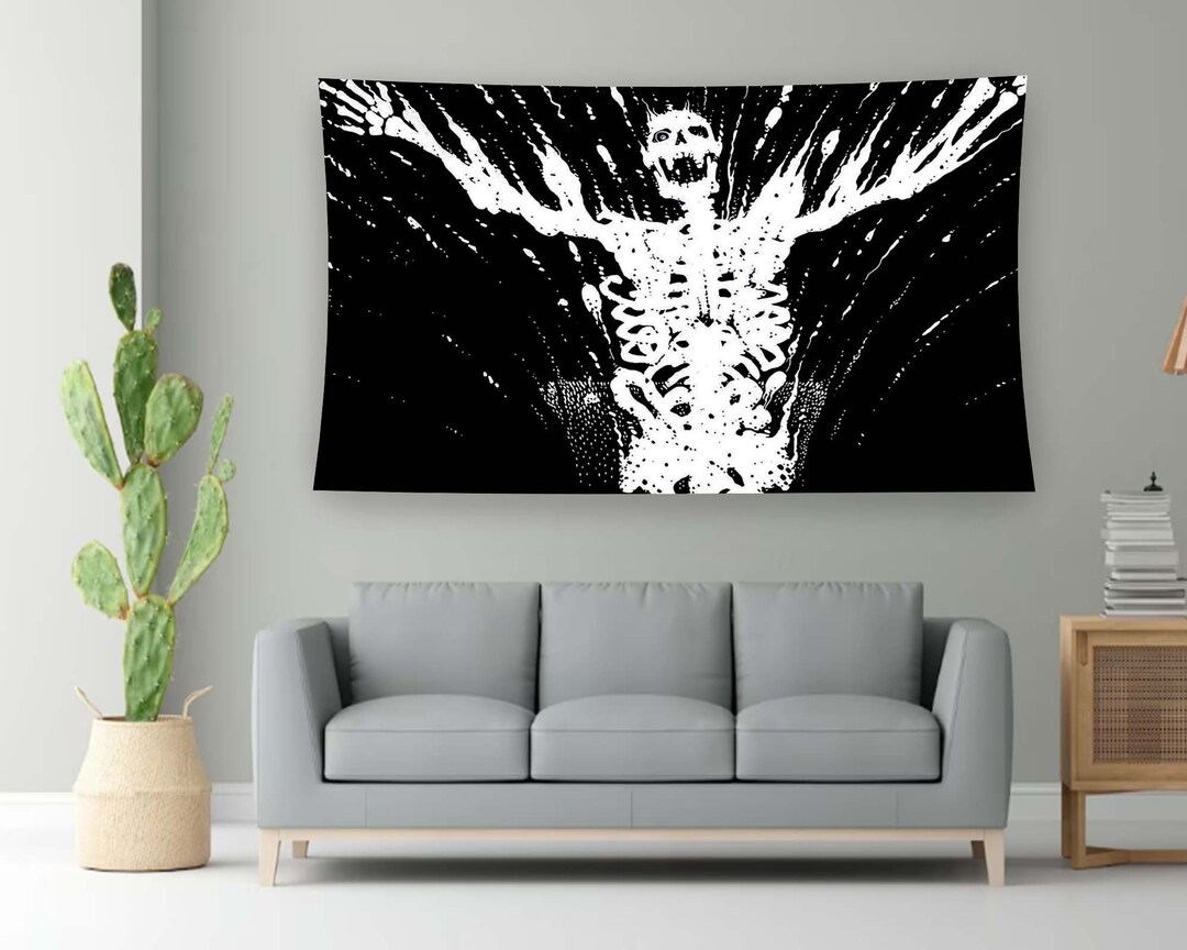 Skull Tapestry, Black Tapestry, Horror Tapestry, Gothic Tapestry ...