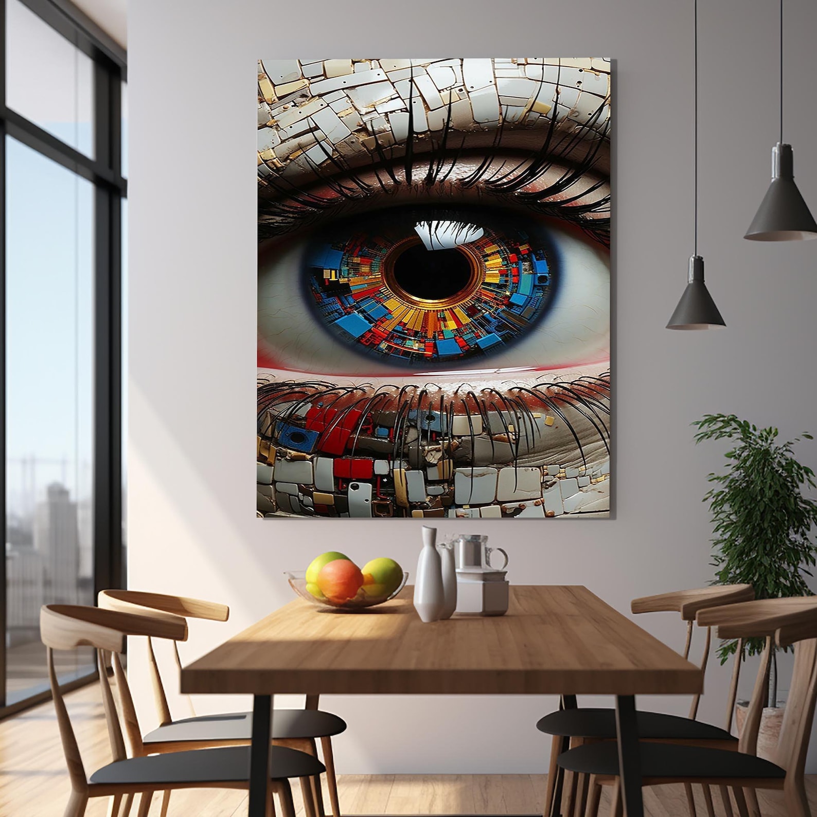 Eye Wall Decor Glass, Office Decor Glass, Tempered Glass Wall Art, 3D ...