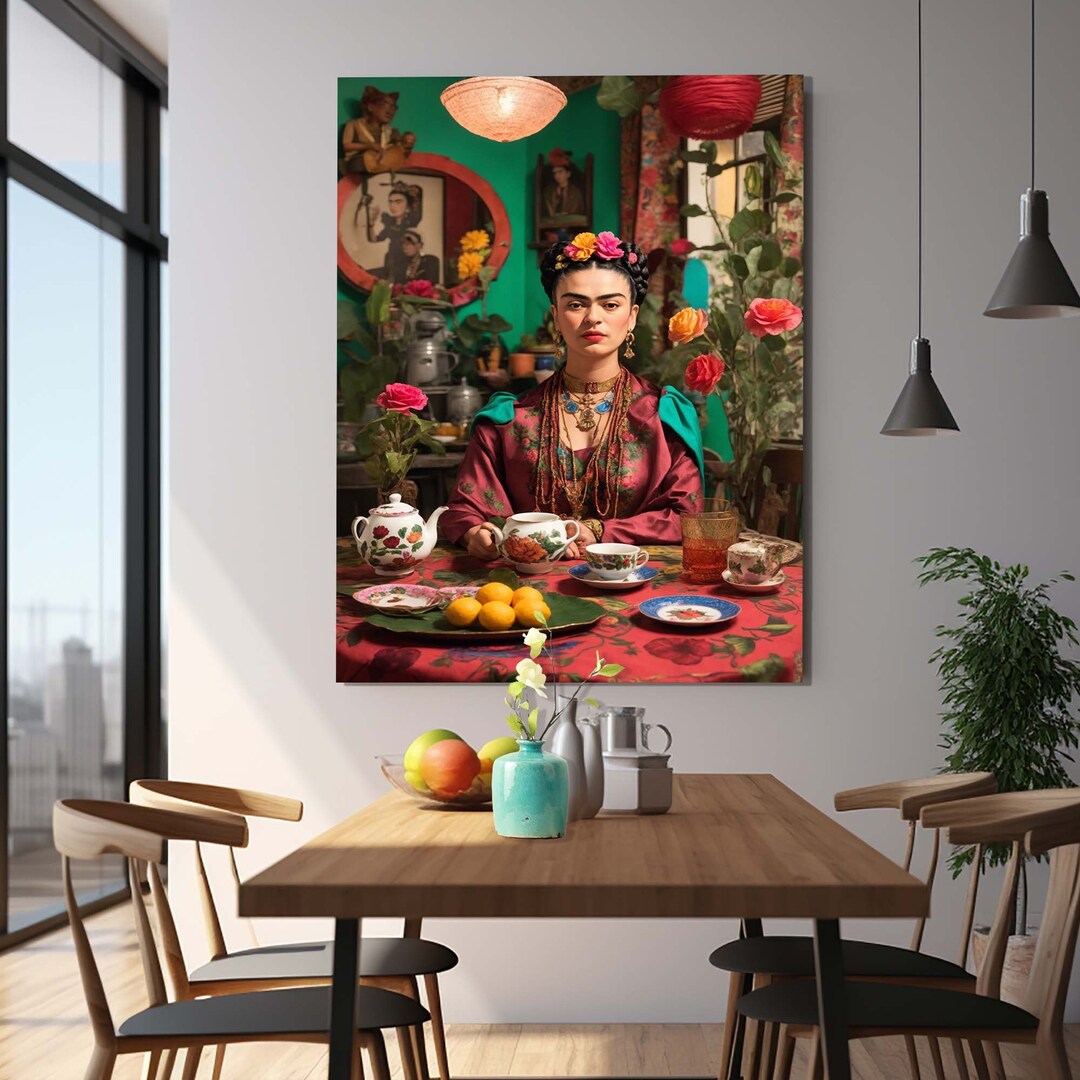 Tempered Glass Wall Art | Frida Kahlo Wall Art | Frida Kahlo Tea Decor ...