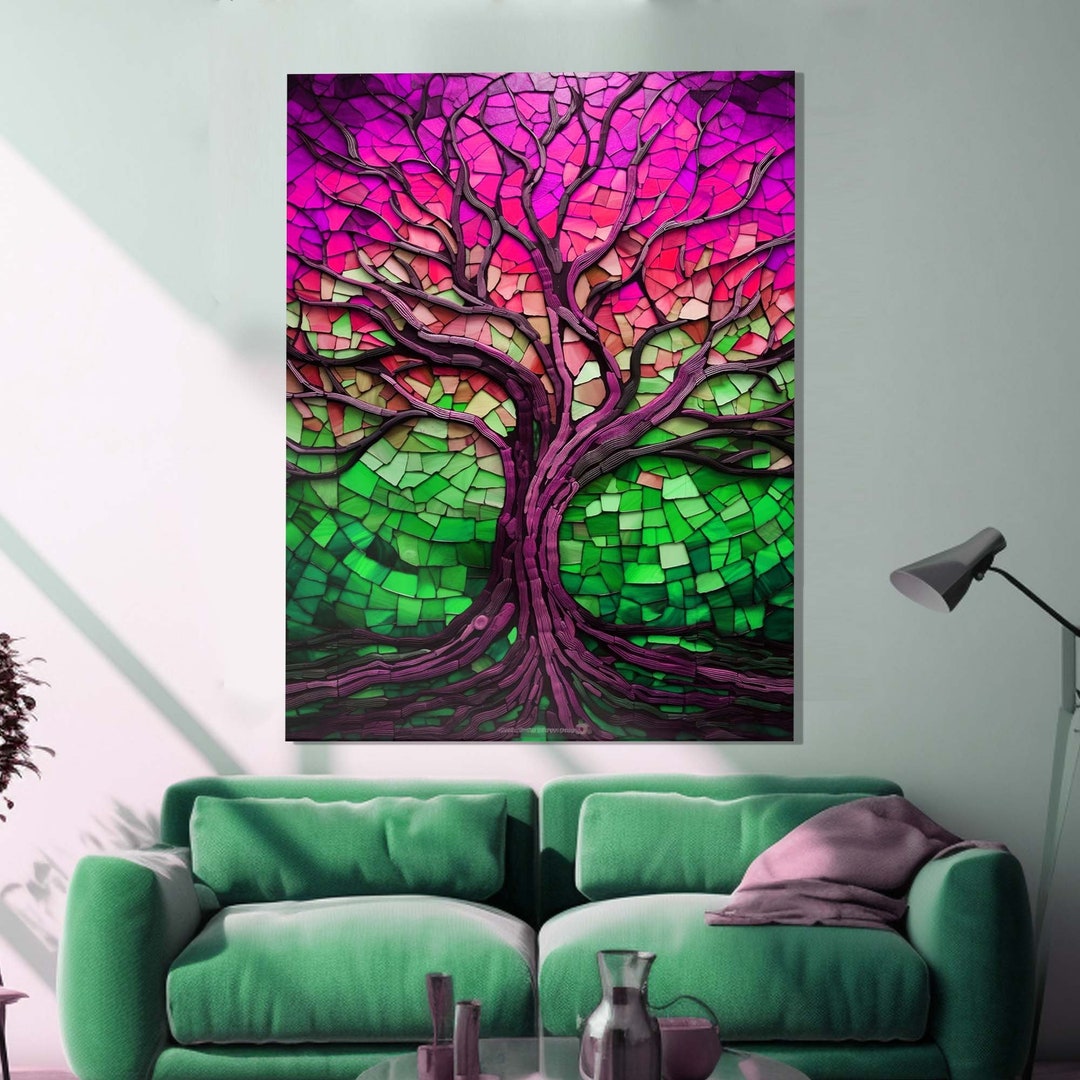 Tempered Glass Wall Art, Three Wal Art, Colorful Tempered Glass Floral ...