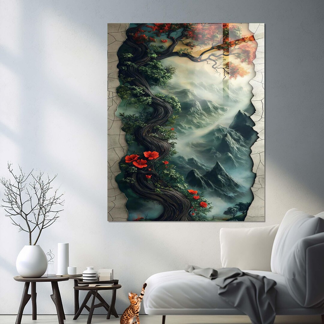 Tempered Glass Wall Art, Life Three Wall Art, Colorful Tempered Glass ...