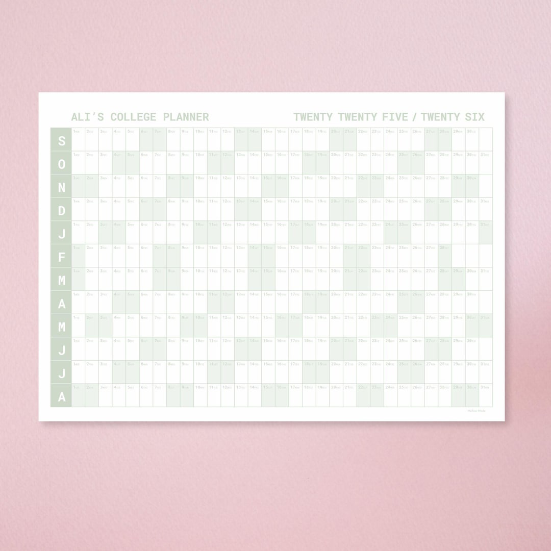 Personalized Academic Wall Calendar 2025-2026: Large A0 Planner - Etsy