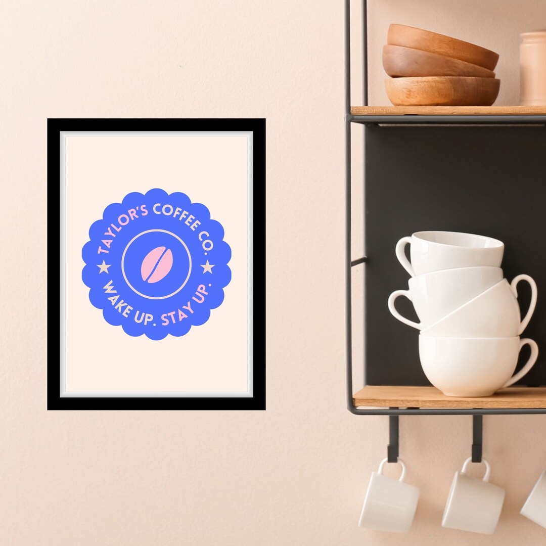 Personalised Coffee Shop Print for Coffee Lover, Shop Sign for Coffee ...