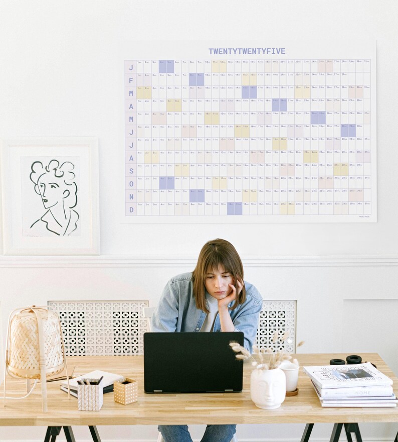 Big 2025 Wall Calendar, Colourful Giant Year Planner Year to View 12 ...