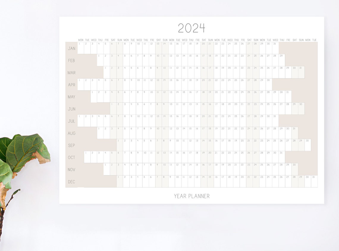 2024 Large Wall Planner, Minimalist Design, Year Planner, 2024 Calendar ...