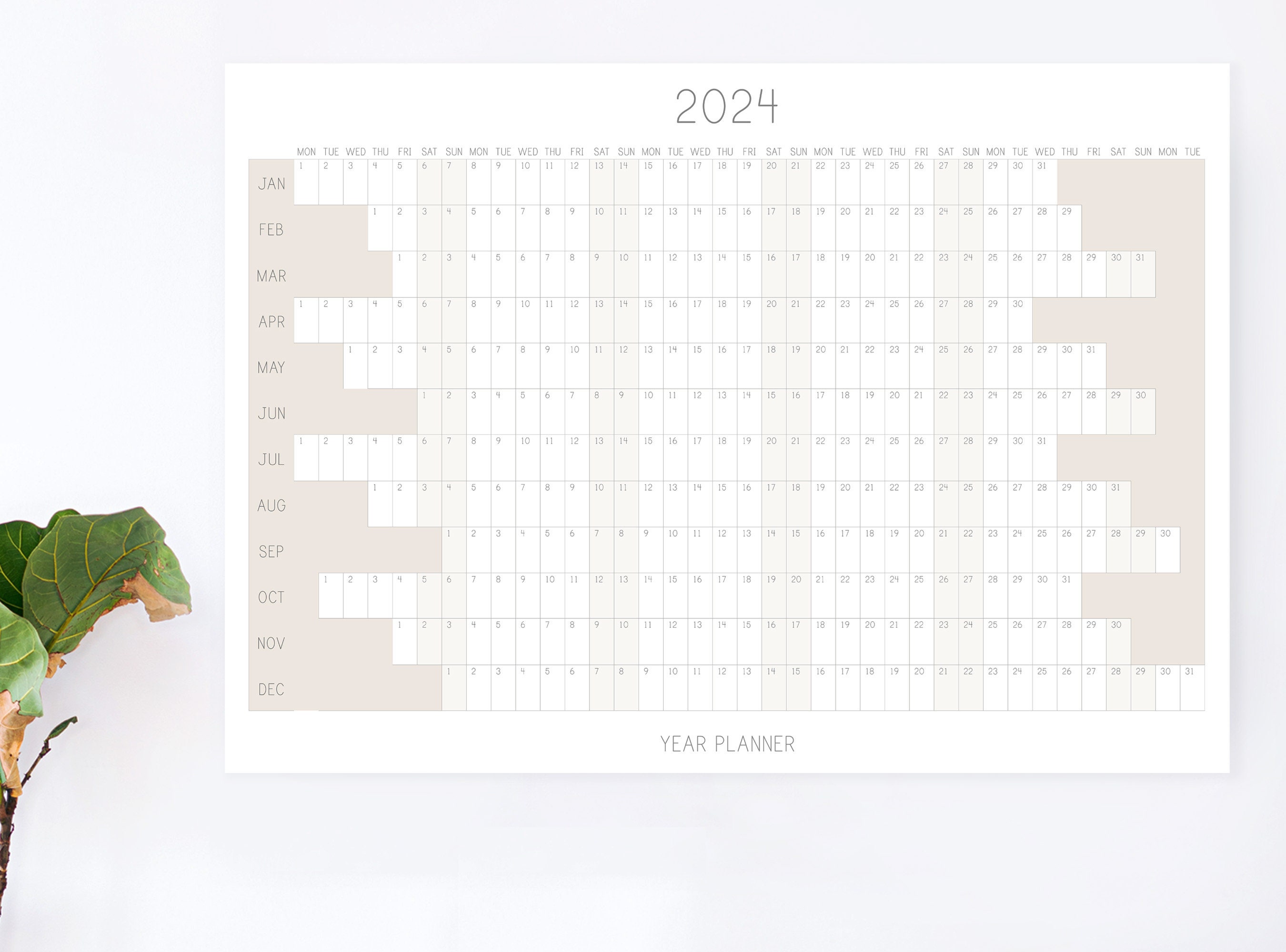 2024 Large Wall Planner, Minimalist Design, Year Planner, 2024 Calendar ...
