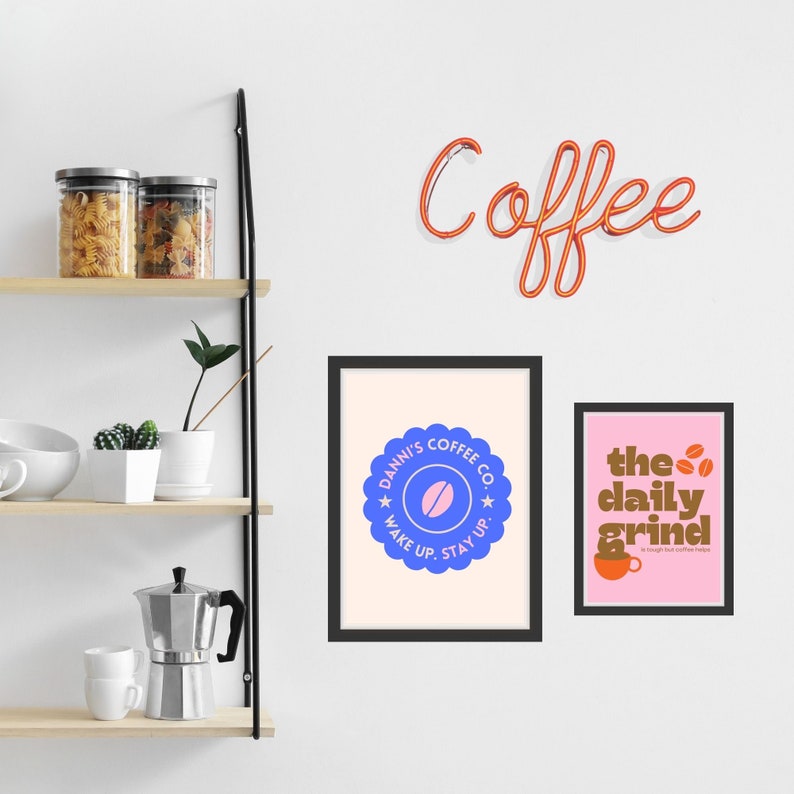 Personalised Coffee Shop Print for Coffee Lover, Shop Sign for Coffee ...