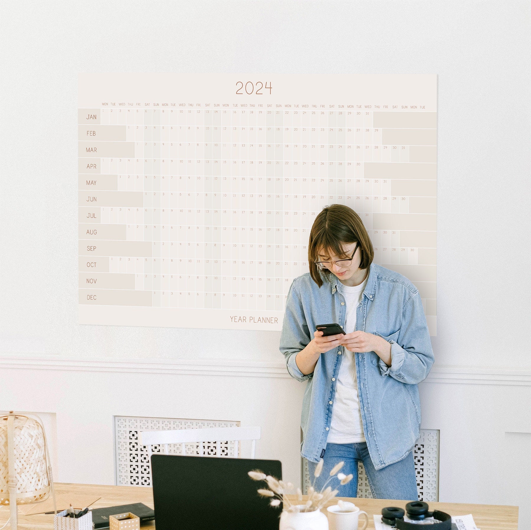 Extra Large 2024 Wall Planner, Giant Year Planner for 2024 Year to View ...