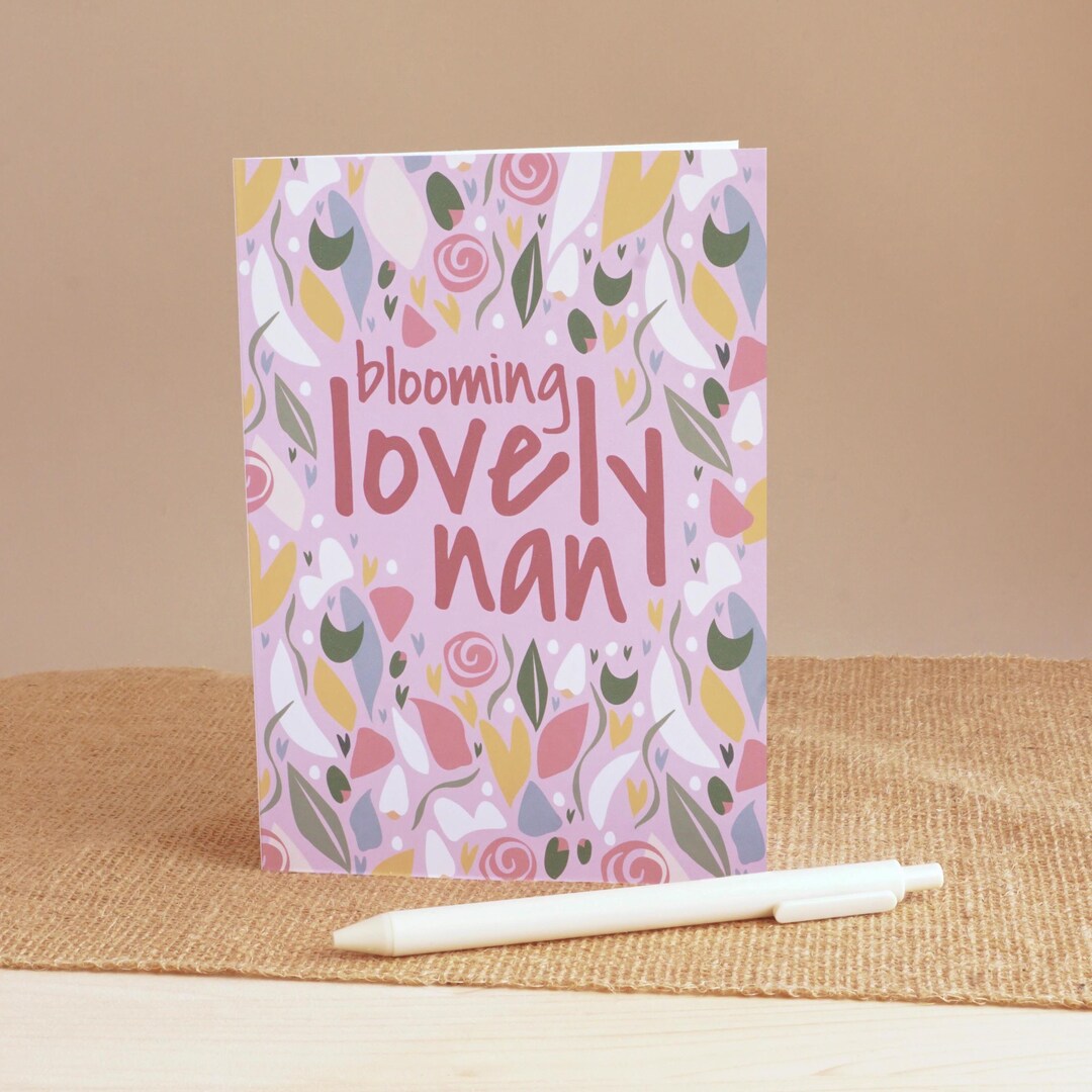 Blooming Lovely Nan Birthday Card for Her, Pretty Handmade Floral Card ...