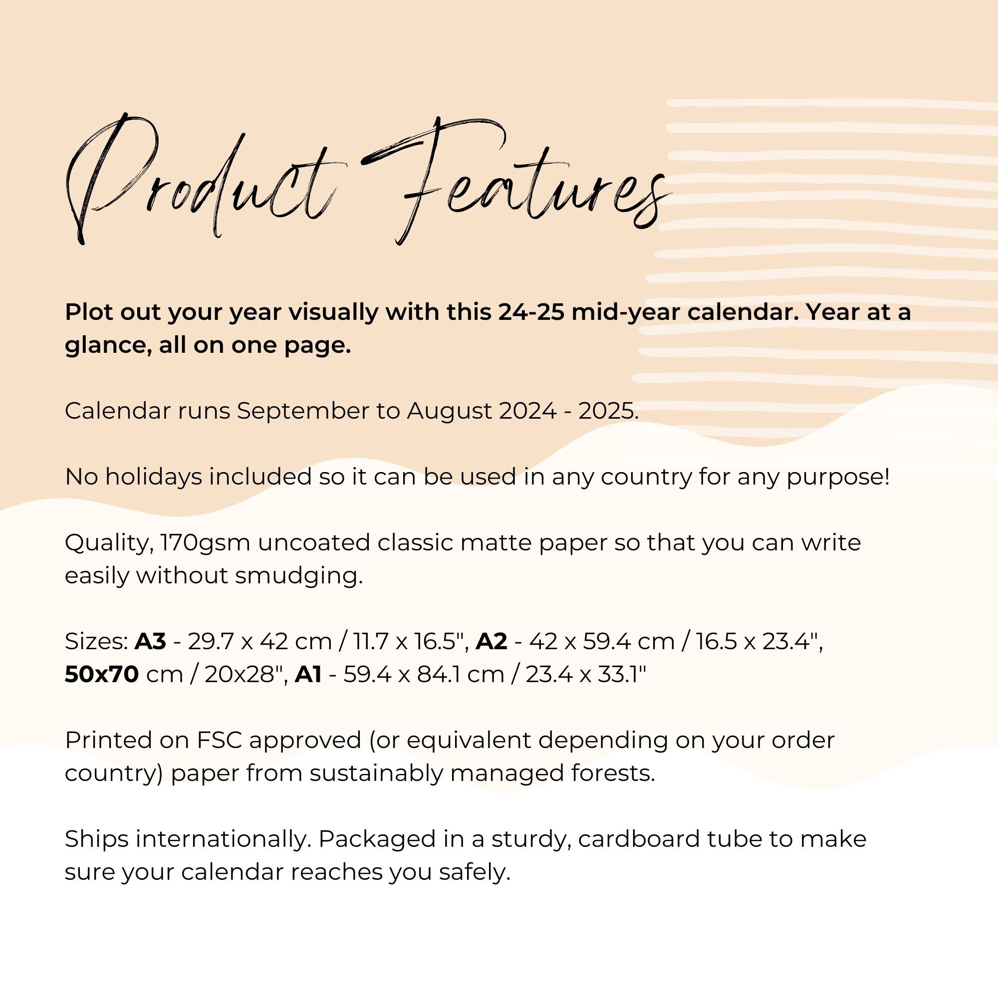 Minimalist Academic Calendar on One Page 2024-2025 Year at a Glance ...