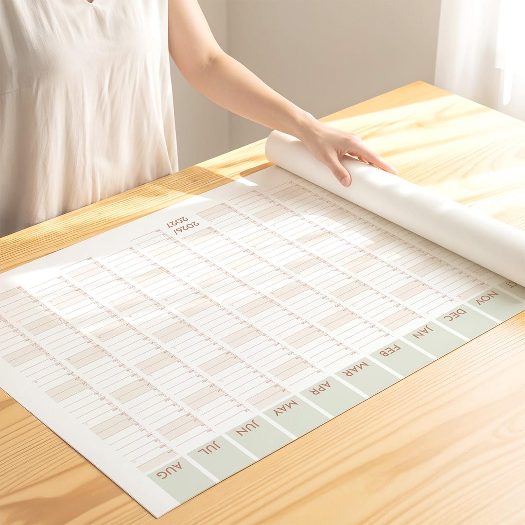 2026 - 2027 Large Academic Wall Calendar Hanging: Minimalist Mid Year ...