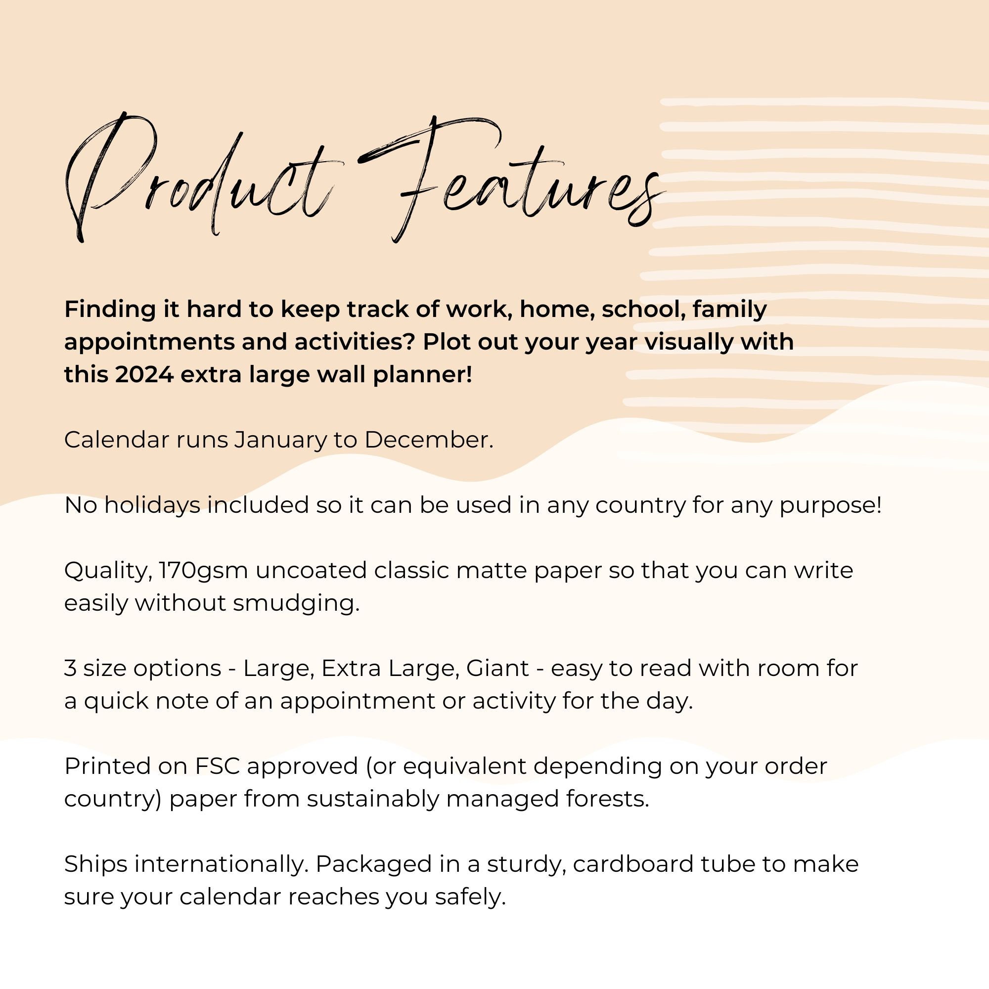 Extra Large 2024 Wall Planner, Giant Year Planner for 2024 Year to View ...