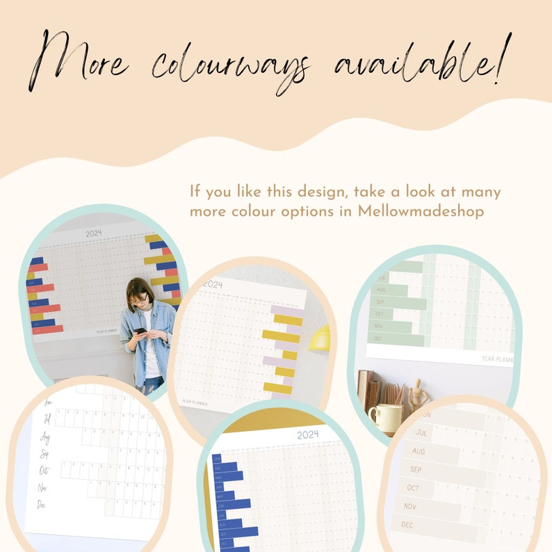 Big 2024 Calendar Teal, Large Wall Planner for 2024 Year at a Glance 12 ...