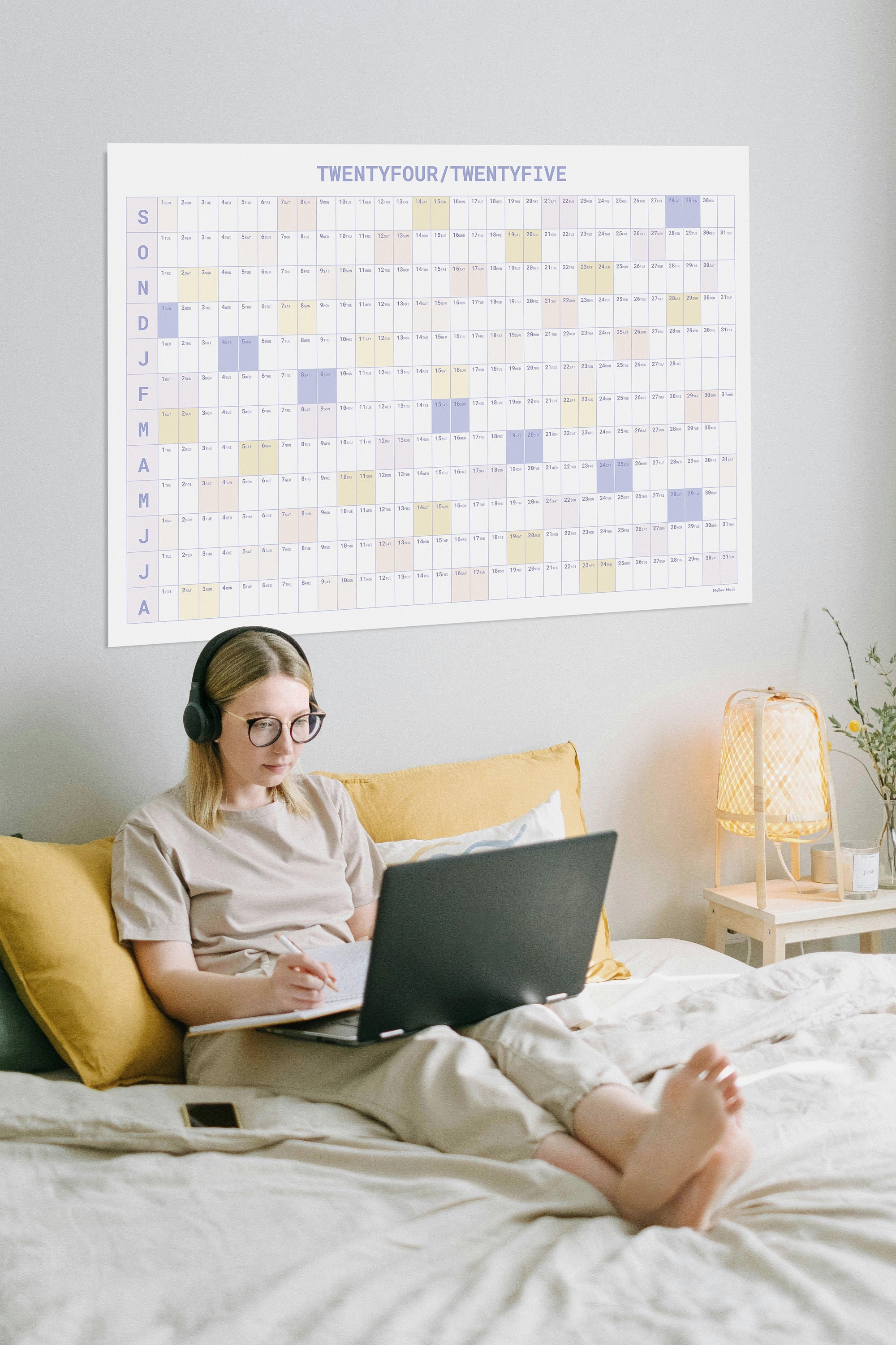 Big Wall Calendar 2024-2025 Colourful Academic Planner for September to ...