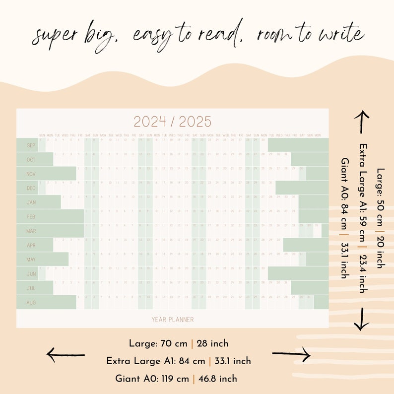 Mid Year Planner for Student 2024-2025, Giant Academic Wall Calendar ...