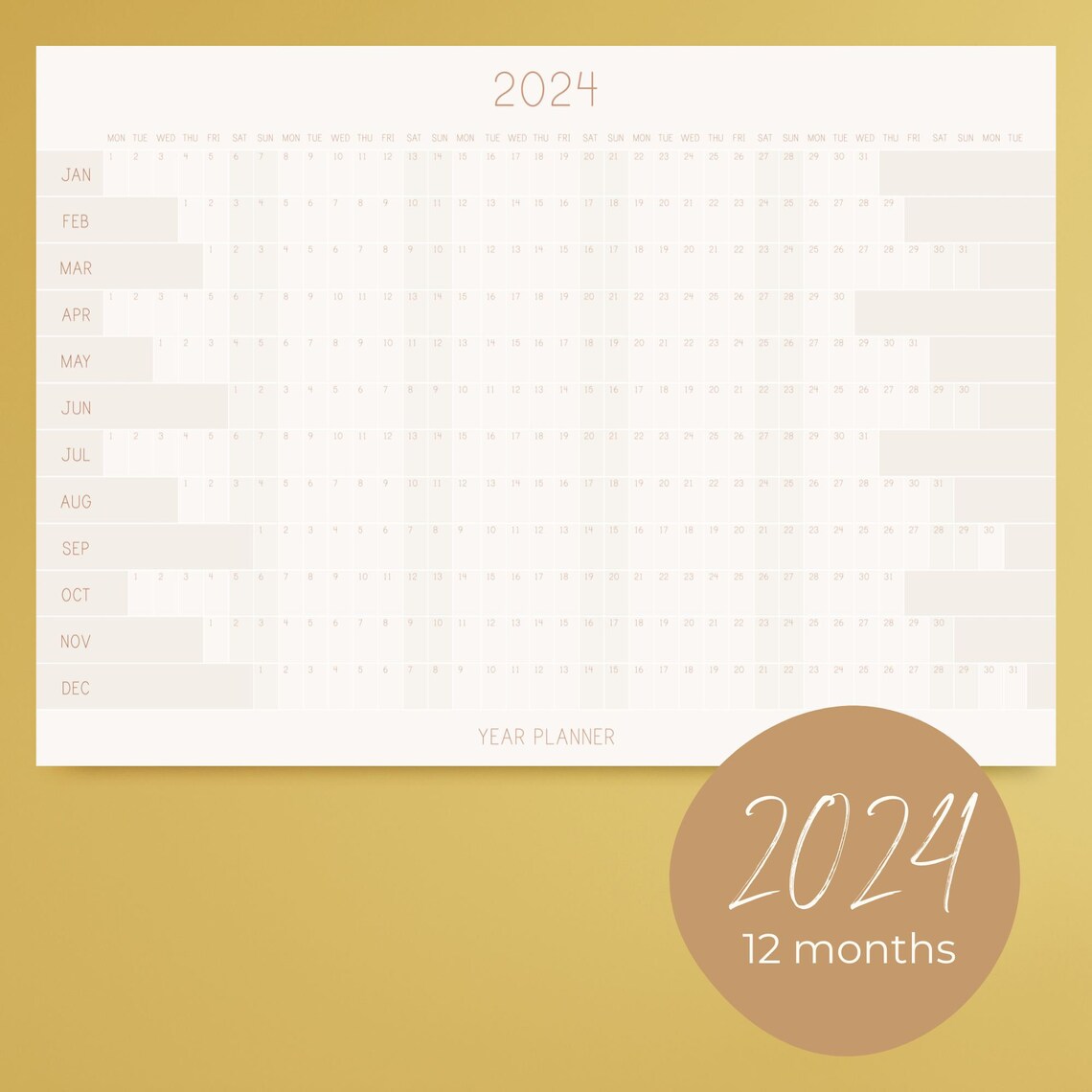 Extra Large 2024 Wall Planner, Giant Year Planner for 2024 Year to View ...