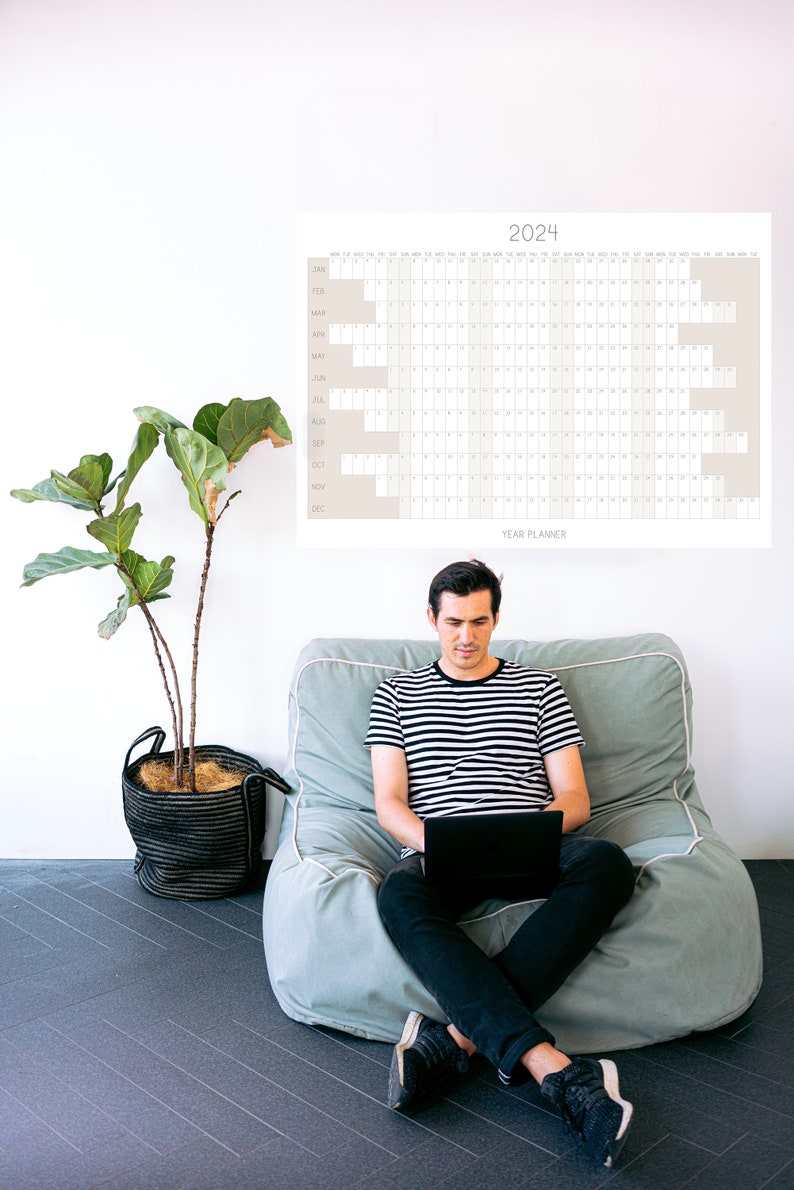 2024 Large Wall Planner, Minimalist Design, Year Planner, 2024 Calendar ...