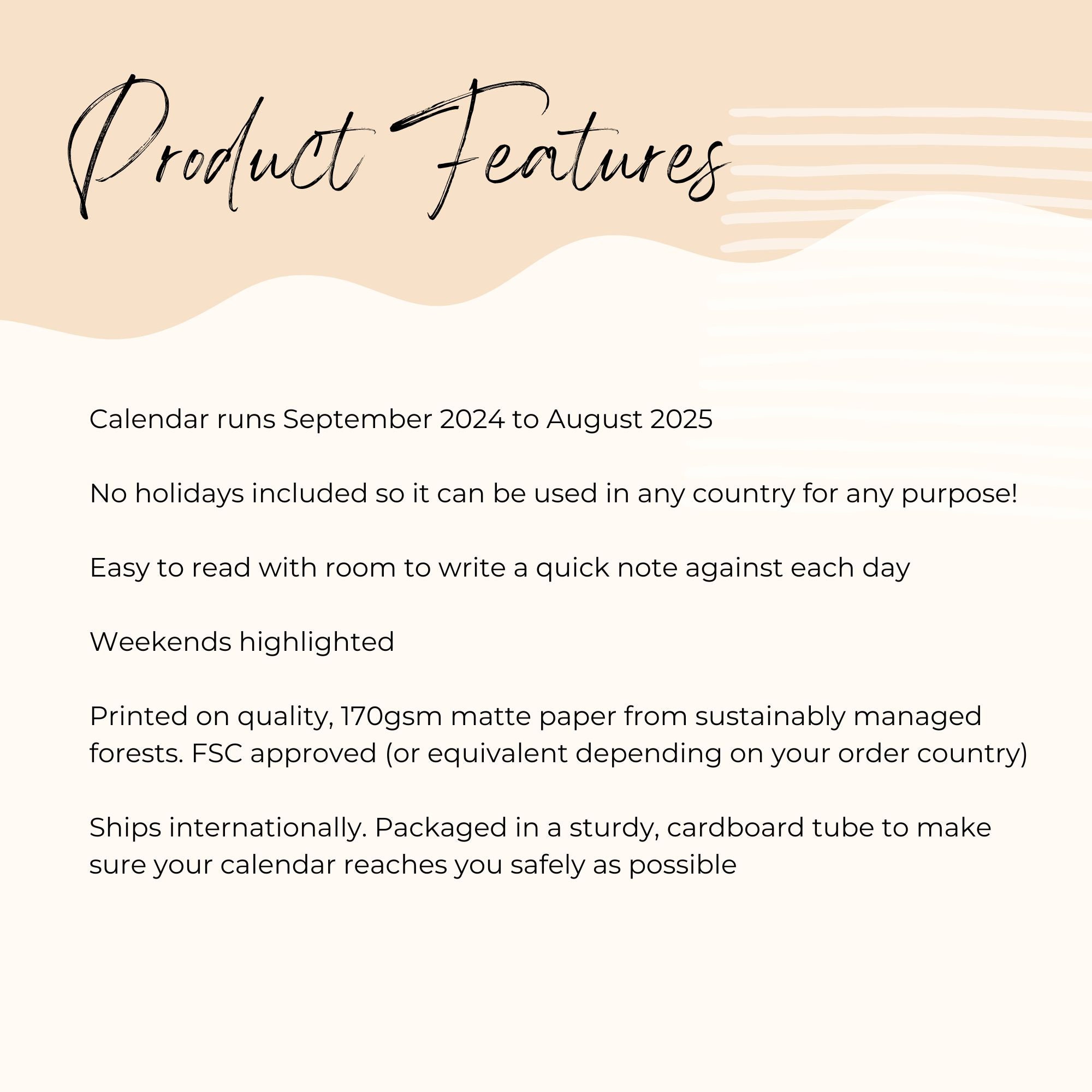 Big Wall Calendar 2024-2025 Colourful Academic Planner for September to ...