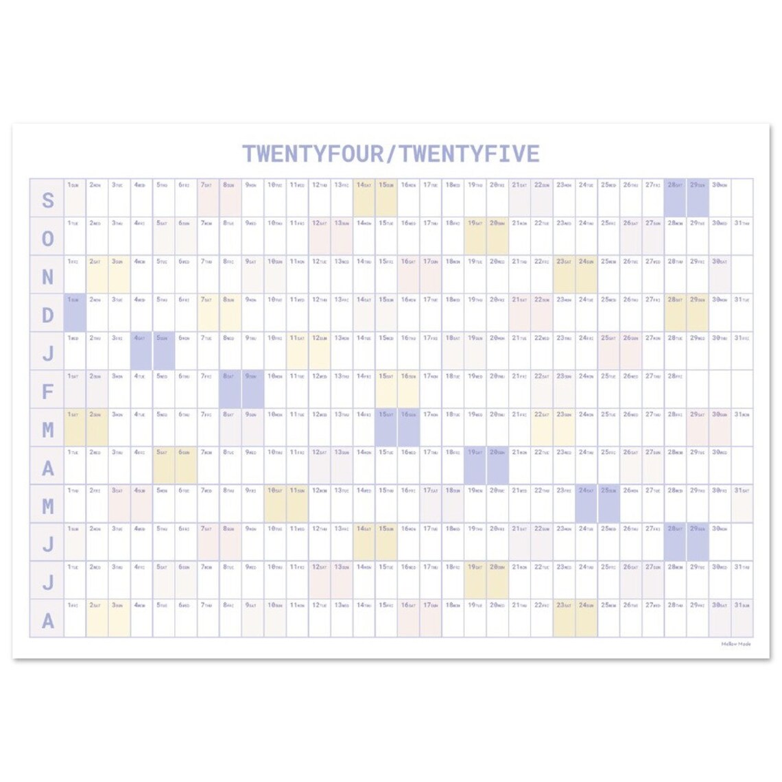 Big Wall Calendar 2024-2025 Colourful Academic Planner for September to ...