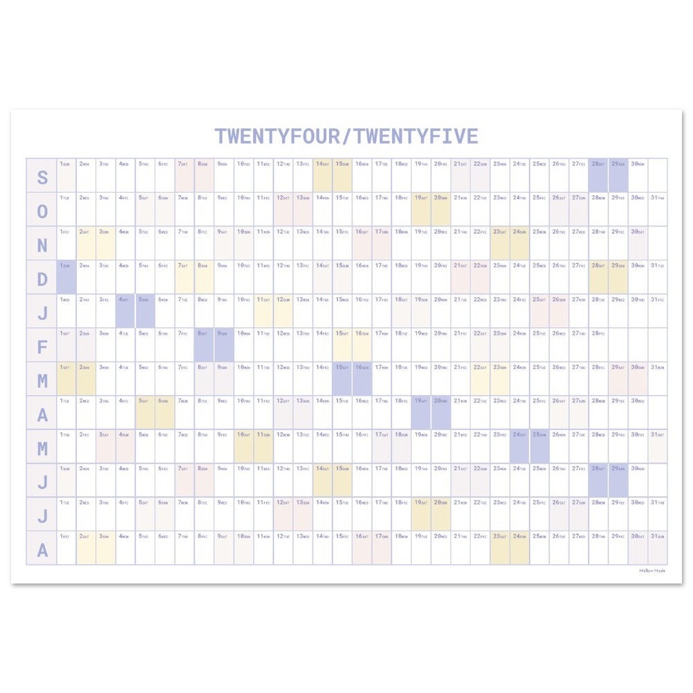 Big Wall Calendar 2024-2025 Colourful Academic Planner for September to ...