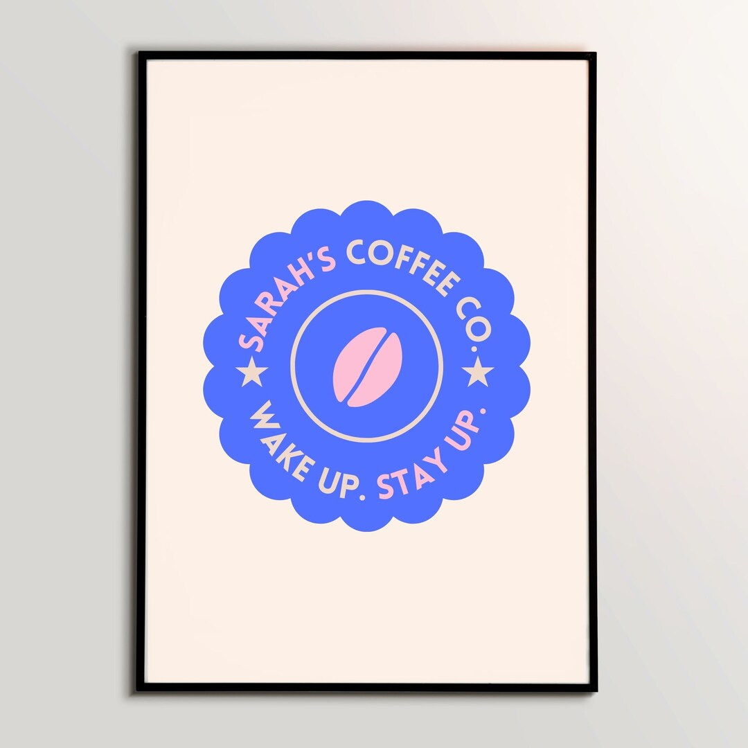 Personalised Coffee Shop Print for Coffee Lover, Shop Sign for Coffee ...