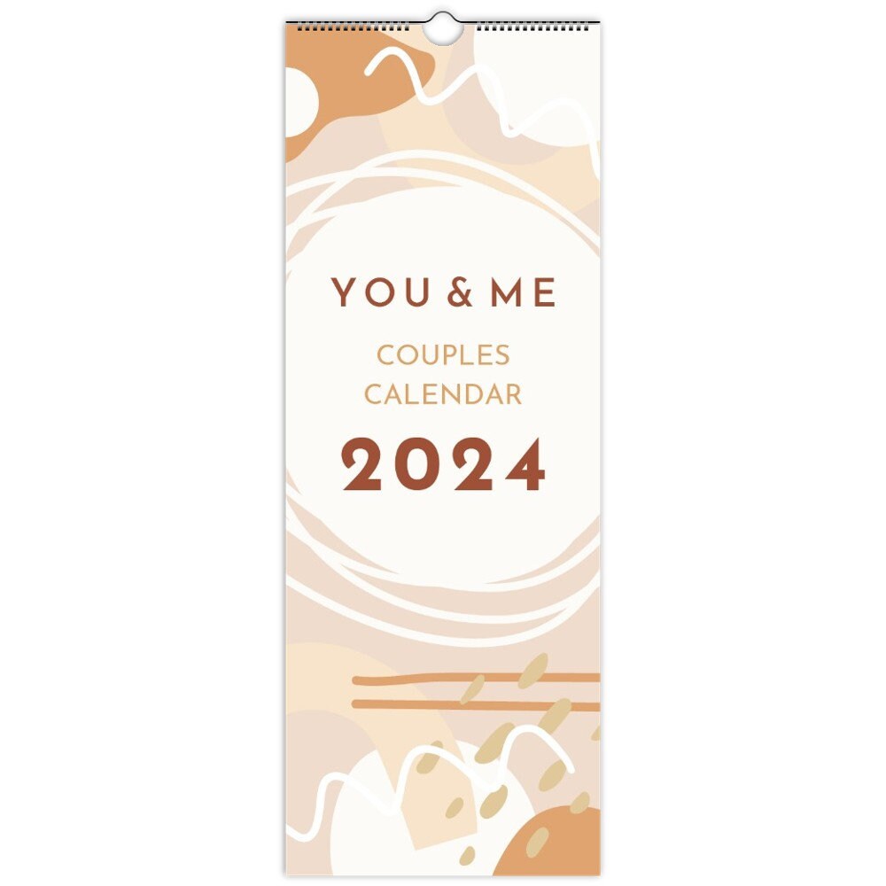 Slim 2024 Wall Calendar Neutral Colours Abstract Shapes, 12 Month ...