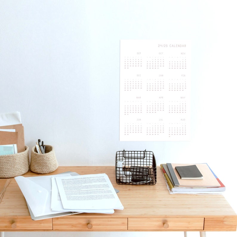 Minimalist Academic Calendar on One Page 2024-2025 Year at a Glance ...