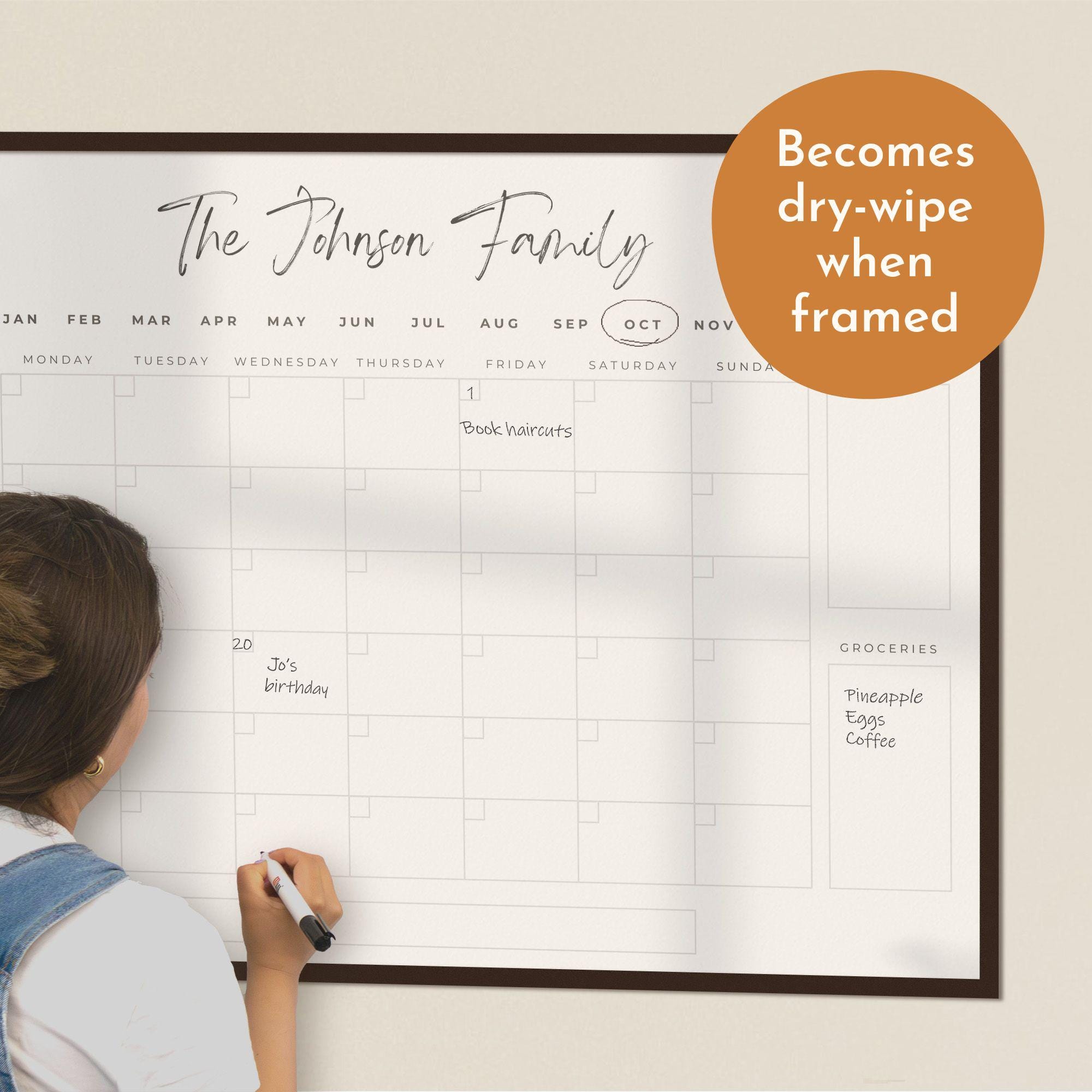 Large Family Calendar: Editable Wall Planner (digital Download) - Etsy