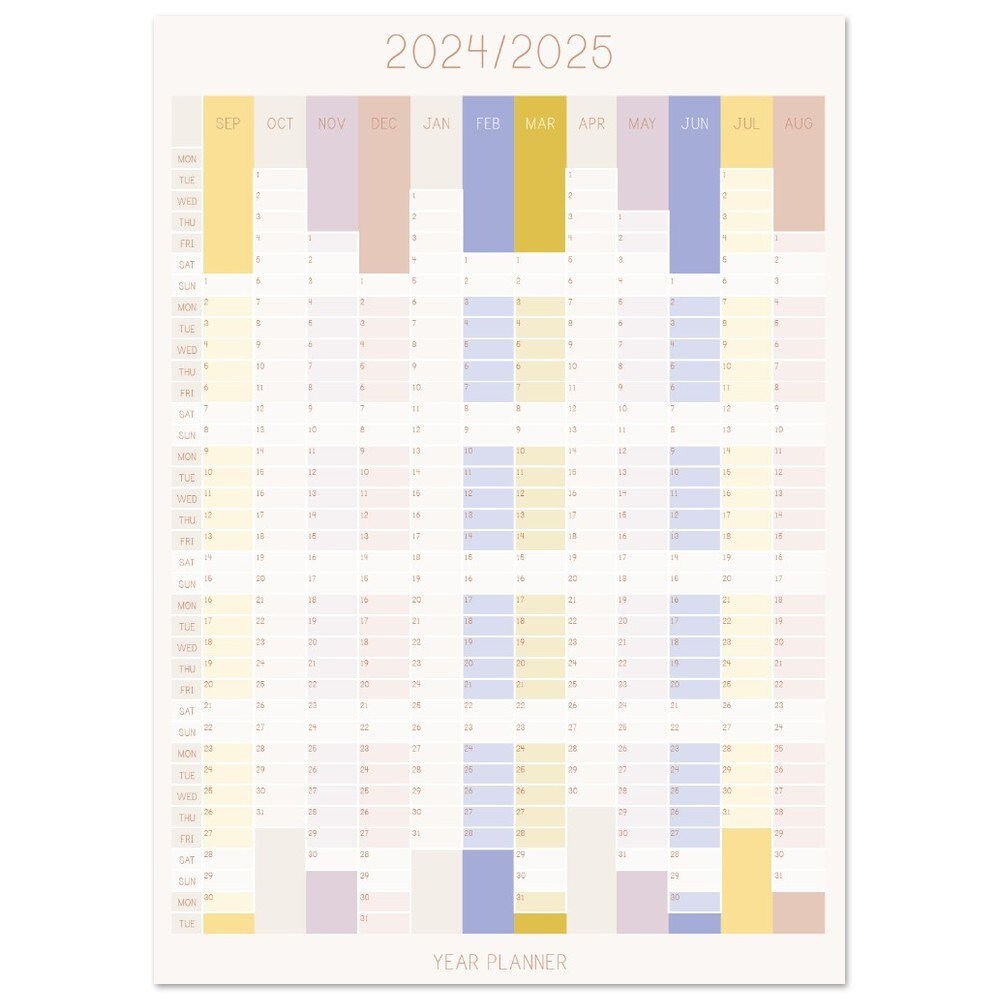 Big Vertical Wall Calendar 2024-2025 Academic Planner for September to ...