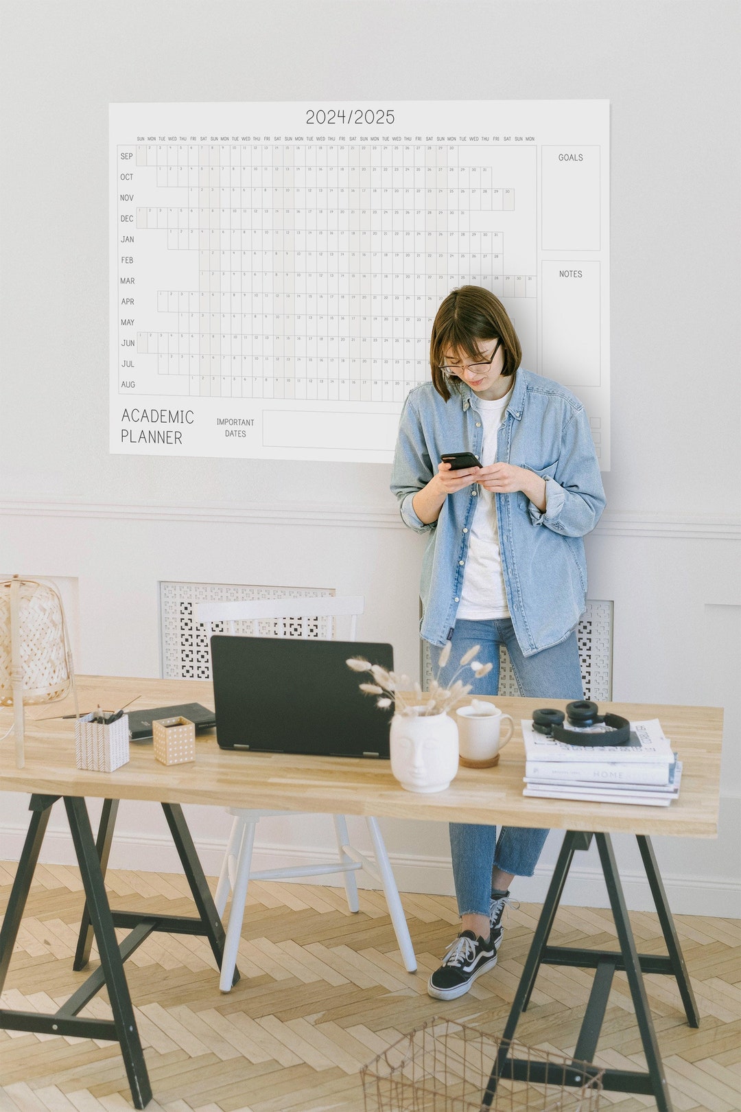 2024-2025 Wall Calendar for Student, Giant Academic Planner 2024-25 ...