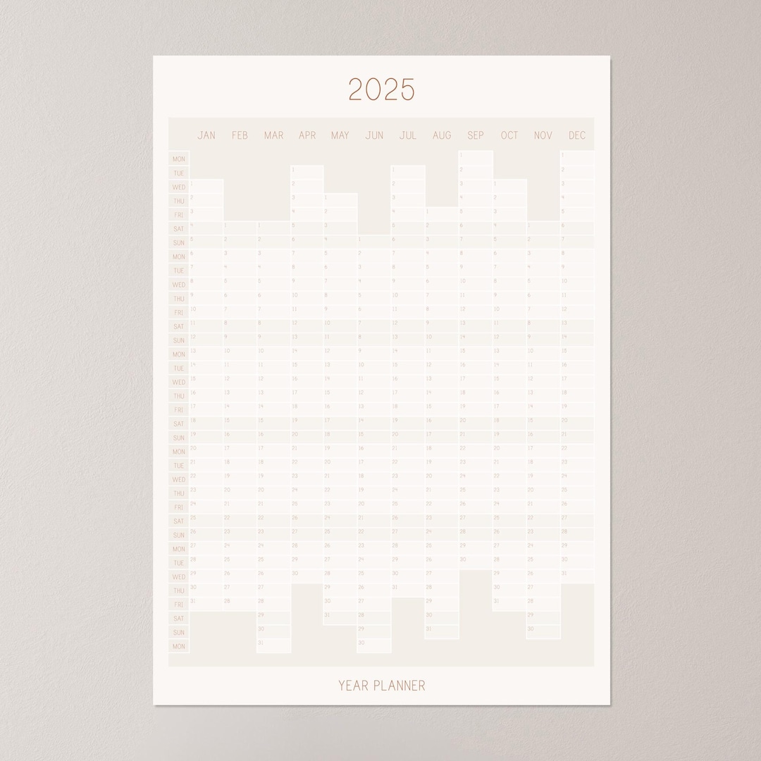 2025 Large Wall Calendar Vertical, Minimalist Design, Giant Year ...
