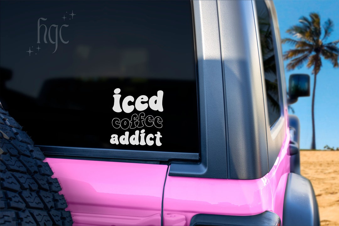 Iced Coffee Addict Sticker Decal - Vinyl Decal - Cute Bumper Sticker ...