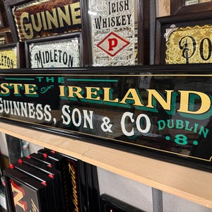 Guinness. the Taste of Ireland , Hand Lettered Wooden Irish Pub/bar ...