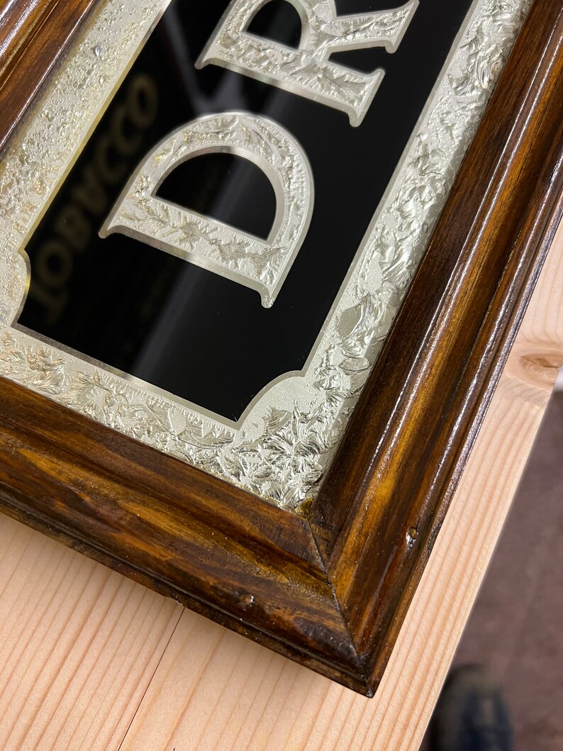 Vintage Style Reverse Painted and Glue Chipped Glass Sign - Etsy