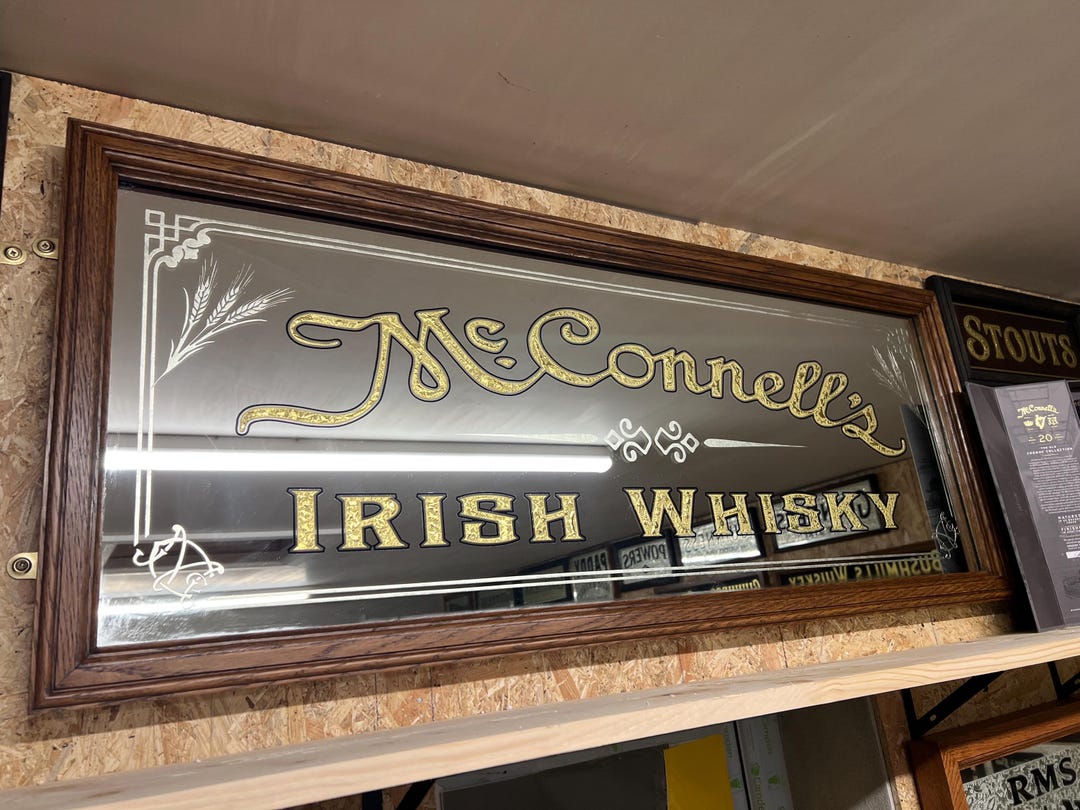 Mcconnells Irish Whiskey , Glue Chipped , Irish Pub / Bar Mirror . - Etsy