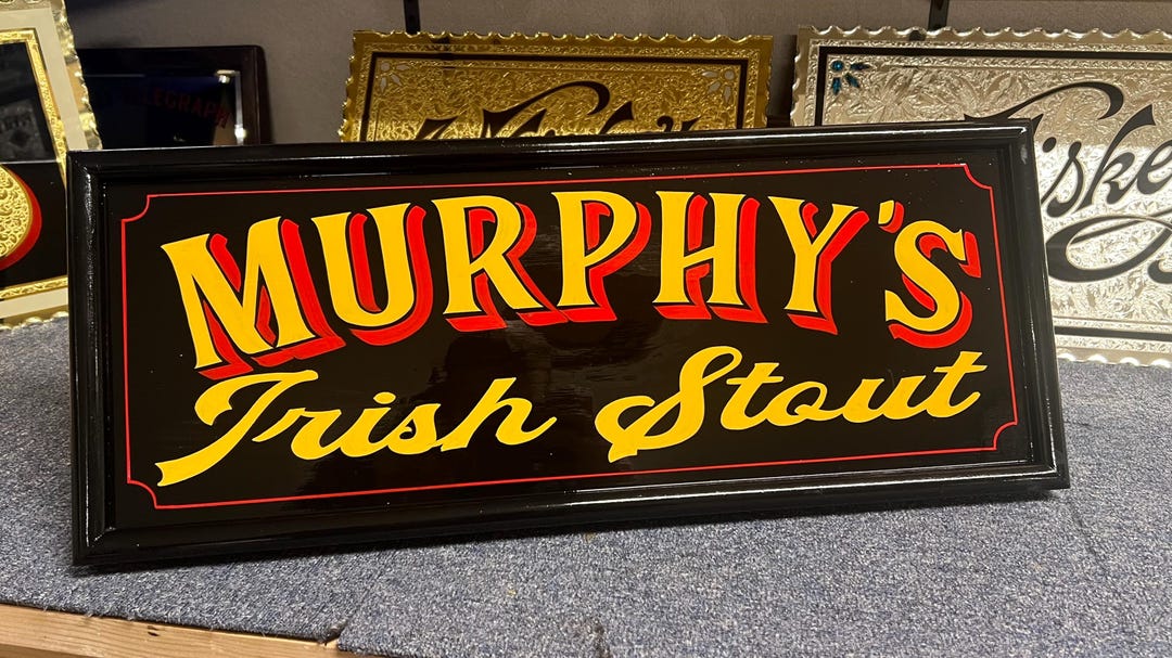 Murphy’s Irish Stout , Hand Lettered Wooden Irish Pub/bar/mancave Sign ...